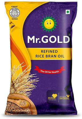 Mr. Gold Rice Bran Oil Pouch,1L Rice Bran Oil Pouch Price in India ...