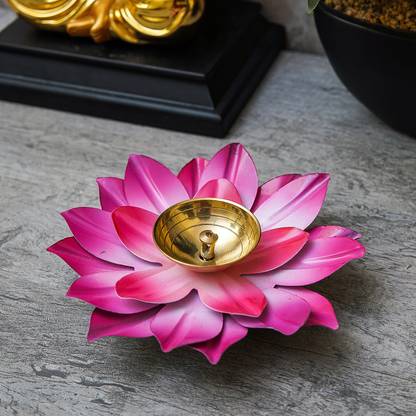 StatueStudio Brass Diya Lotus Flower Shape Diyas for Pooja Oil Lamp ...