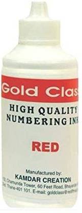 GoldClass Class Numbering Machine Ink(100ml)-Pack of 3(RED) Stamp Pad ...
