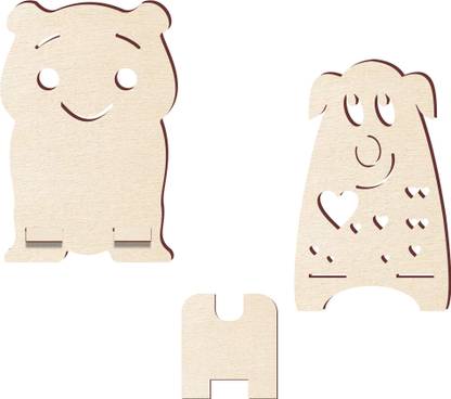 Sticker Hub 16 cm Mice Mobile Stand Wooden Cutout Reusable Sticker ...