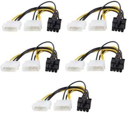 LipiWorld TV-out Cable 8 Pin PCI Express to Dual 4 Pin Molex LP4 Graphics Card Power Cable, 2 x ...