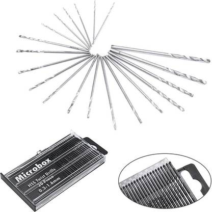 uptodateprouducts 1 Set 20pcs 0.3-1.6mm Mini Drill Bit Micro HSS Twist ...