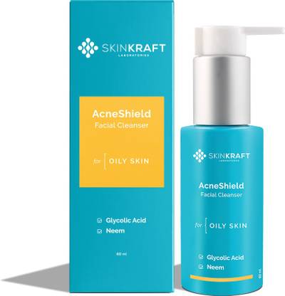 Skinkraft AcneShield Facial Cleanser - For Acne Prone Oily Skin ...