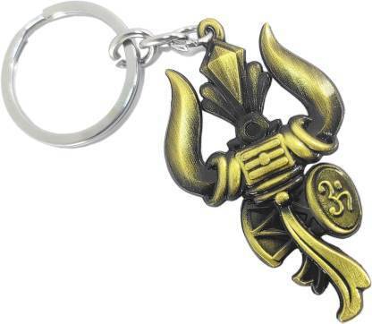 movilhub Lord Shiv Shankar Trishul Damru Om Double Side Metal Keychain ...