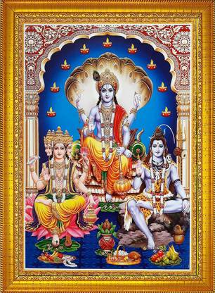 CRAFTSCORNER Lord Vishnu Ji Photo Frame Religious Frame Price in India ...