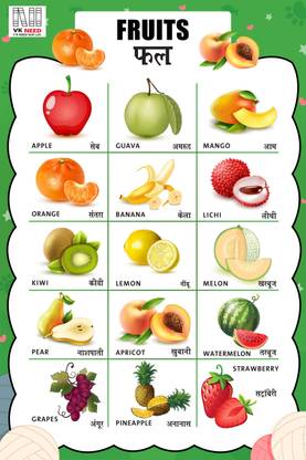 VK_NEED FRUITS WALL CHART (12X18 INCH) WITH LAMINATED FOR KIDS QUICK ...