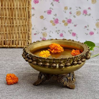 Jaszz Art Urli Bowl with Bells Ethnic Design Uruli Pot for Home Decor ...