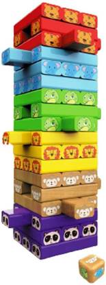 Kandle Zenga Animal Colored Stacking Game Wooden Building Blocks Tower ...