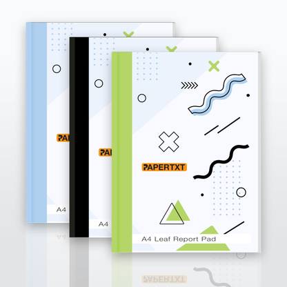 PAPERTXT Leaf Report Pad - A4 Size - Set of 3 PRE-PUNCHED Pad -For Easy ...