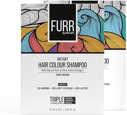 FURR Instant Hair Colour Shampoo With Natural Noni and Olive Active ...