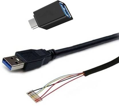 Technobyte Micro USB Cable 1.5 m Morpho USB Cable & OTG C Type Adapter ...