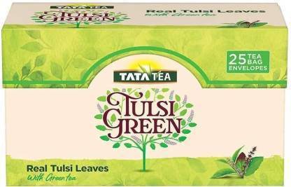 Tata Tea Tulsi Green, 25 Tea Bags 250gm pack of 1 Green Tea Bags Box ...
