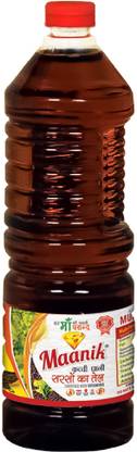 MAANIK Kachi Ghani Mustard Oil (Sarso Oil) 1 Litre for Food Cooking ...