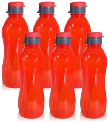 Wonder Plastic Thunder Fliptop Water Bottle, Set of 6 Pc, 1000 ml, Red ...
