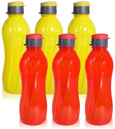 Wonder Plastic Thunder Fliptop Water Bottle, Set of 6 Pc, 1000 ml, Red ...