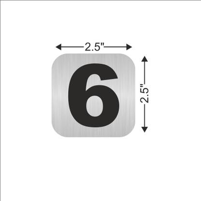 Hardika Creation Stainless Steel Floor Sign "6" (With Logo) Sign With 2 ...
