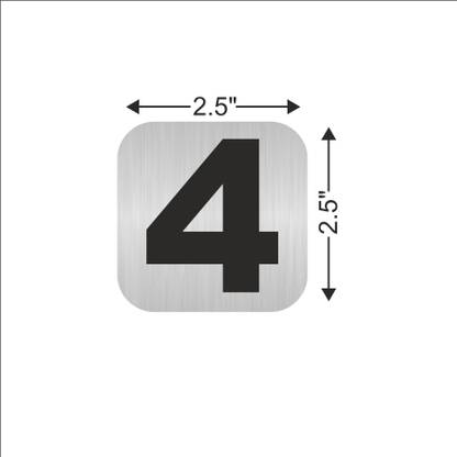Hardika Creation Stainless Steel Floor Sign "4" (With Logo) Sign With 2 ...