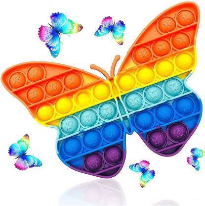 MADDYGROUP BUTTERFLY POPIT|BUTTERFLY RAINBOW FIDGET TOY PUSH POP ...