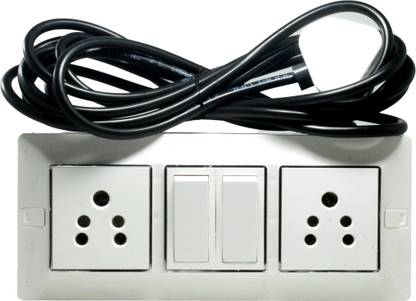 JELECTRICALS Modular Extension Board With 5 Meter Long Wire With 2 ...