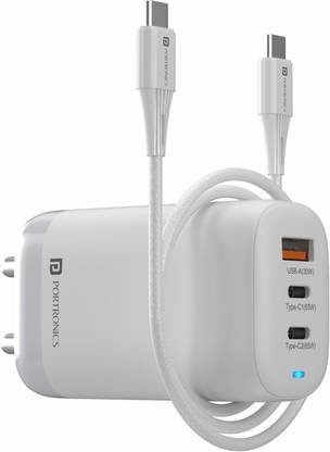 Portronics 65 W Quick Charge 3 A Mobile Charger with Detachable Cable ...