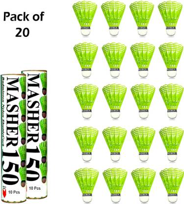 Transform Nylon plastic shuttlecock pack of 20 Nylon Shuttle - Green ...