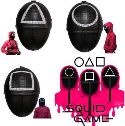 Smilemakers Squid Game 3 Masks (Square, Triangle, Circle) | Party ...