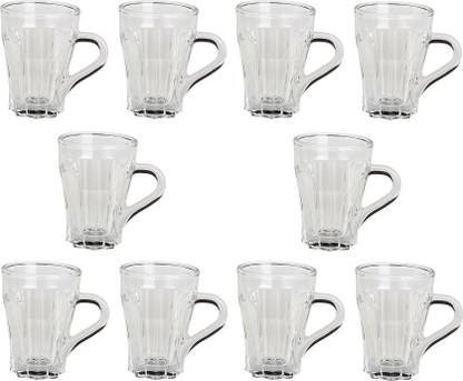 1st Time Pack of 10 Glass 1st Time Tea Coffee Cup, Transparent, Glass ...