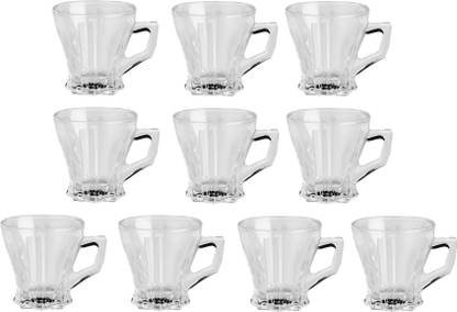 1st Time Pack of 10 Glass 1st Time Tea Coffee Cup, Transparent, Glass ...