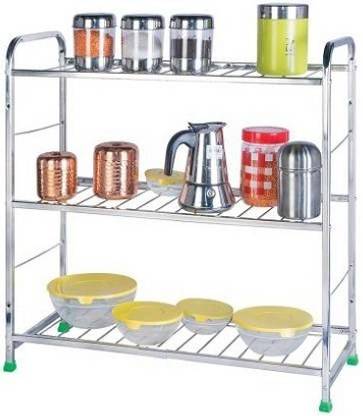 Daaduji Utensil Kitchen Rack Steel Stainless Steel 4 Shelf Wall Mount ...
