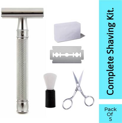 Panchal Stainless Steel Razor With 1 After Shave Alum, 10 Blades, 1 ...