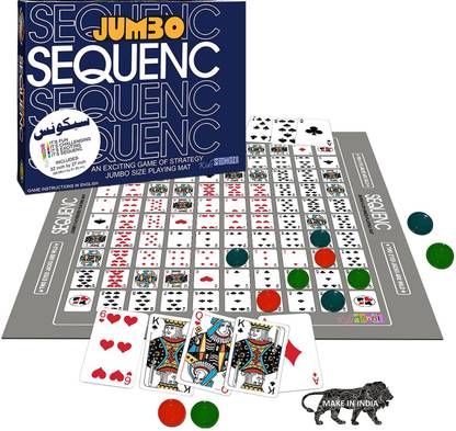 Kids Mandi Make a Jumbo Sequence Strategy Game - Comes with 32 Inch by 27 Inch Jumbo Size ...