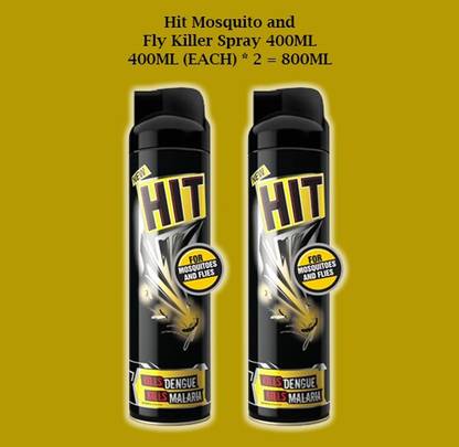 Hit BLACK MOSQUITOES AND FLIES KILLER SPRAY 400 ML ( 400ML EACH * 2 ...