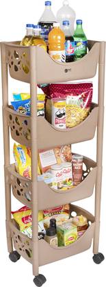 Trendy Daisy 4 Tier Plastic Space Saving Storage Organizer Rack Shelf ...