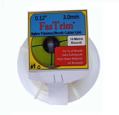 FasTrim 3MM NYLON TRIMMER LINE WHITE OF 10 METRE ROLL Cordless Grass ...