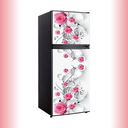 UNIQUE DECALS 160 cm abstract pink flower rose with white background ...