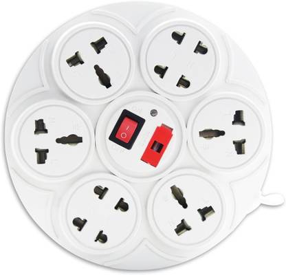 ARISERS Round 7+1 Plastic Extension Board with 2m Long Wire & Universal ...