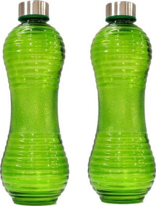 Virya Colored Glass Water Bottle with Airtight Stainless Steel Lid Cap ...