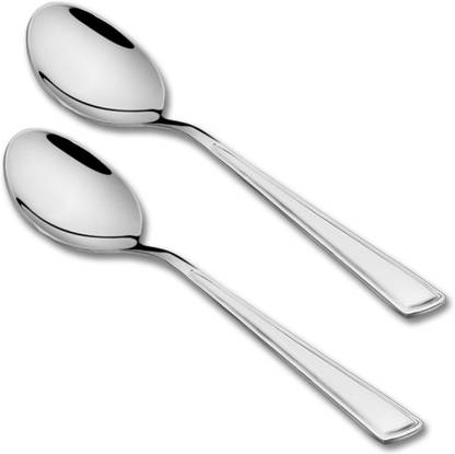 FNS International Olive Serving Spoon Set of 2 Pcs Stainless Steel Tea ...