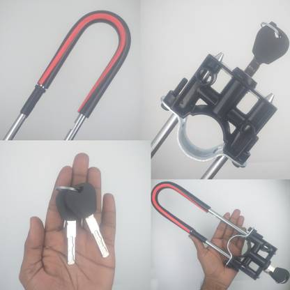 AutoGnix Computerised Wave Key Bike Front Shocker Lock Wheel Lock Bike ...