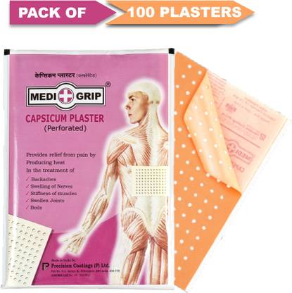 Medigrip Topical Pain Relief for Muscles, Joints, Cramps (100 Plasters ...
