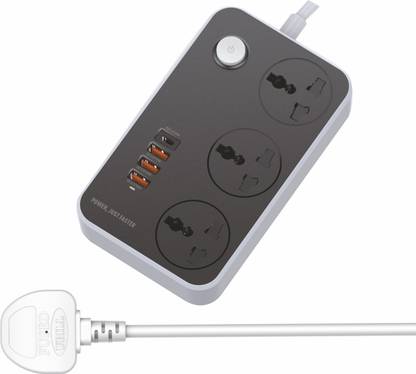 Unix 3 SOCKET | 20W USB-C PD | 3-PORT QC3.0 3.4 A Three Pin Socket ...