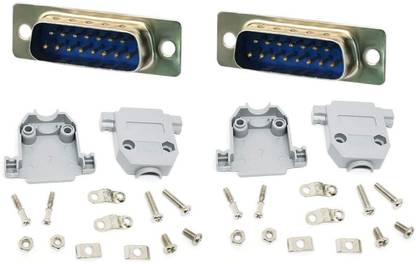 ERHIndia (Pack of 2) DB15 Connector Male and Male 15 Pin Electrical ...