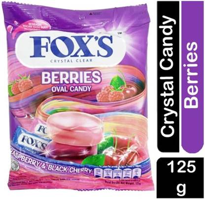 FOX'S Berries Oval Candy Imported 125gms Raspberry & Black Cherry Candy ...