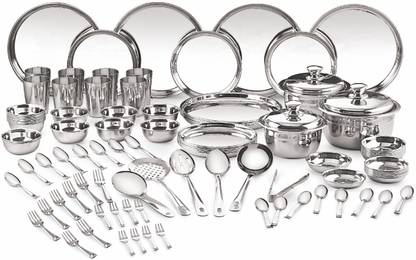 NEELAM Pack of 101 Stainless Steel Premium Eco Dinner Set Dinner Set ...