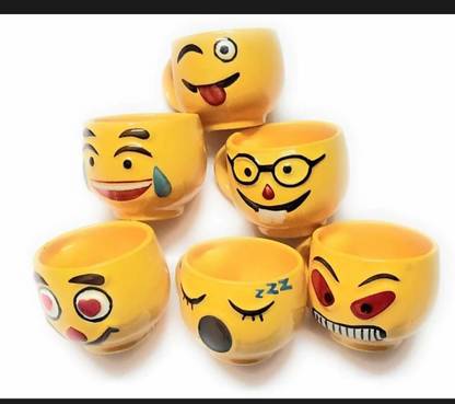 TOGEATHER Pack of 6 Ceramic THE EMOJI CUPS 10001 Price in India - Buy ...