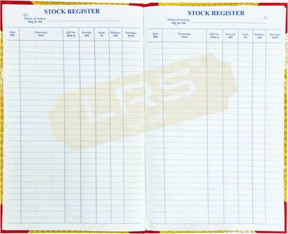 LRS Stock Register 90 Pages - Pack of 1 - 32*20 cm 31-Part Stock ...