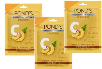 POND's SKIN Brightening Duo Sheet Mask Vitamin C+ Pineapple Extract ...