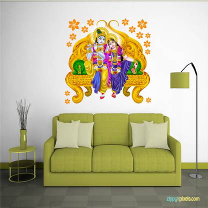Devil designs 50 cm Wall Decals ' radha krishna ' Wall Stickers (PVC ...