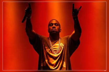 Kanye West Rapper Red Matte Finish Poster Paper Print - Personalities ...