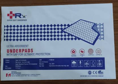 Plus dr. Rx UNDERPADS Adult Diapers - L - Buy 10 Plus dr. Rx Adult ...